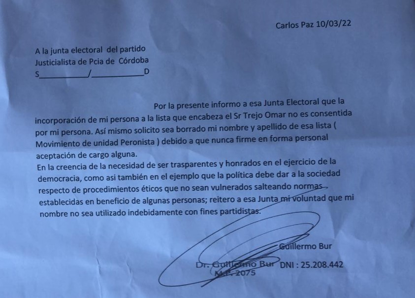 A horas de la interna peronista, trascendió por qué Guillermo Bur se ...
