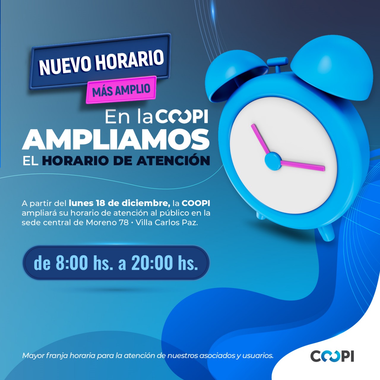 La COOPI amplió su horario de atención - La Jornada Web