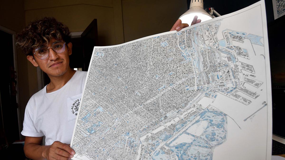 El ilustrador de ciudades: un joven dibuja mapas a mano alzada y es ...